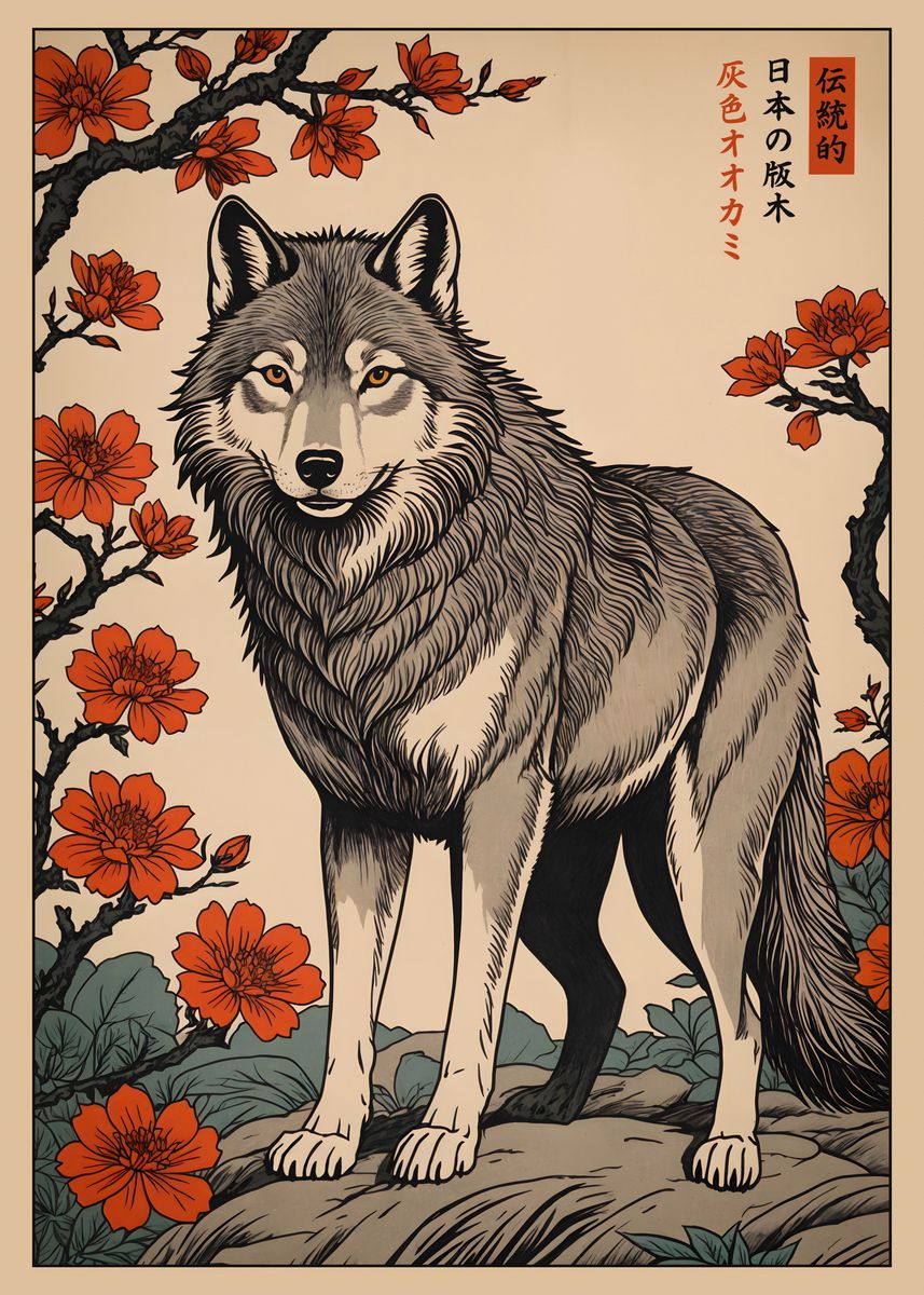 'Wolf' Poster, picture, metal print, paint by Yushiroe | Displate