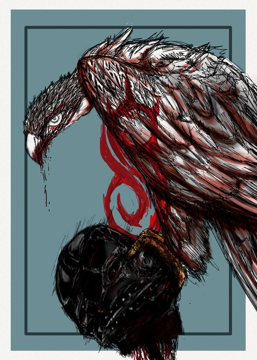 'Bloody Eagle & Skull' Poster, picture, metal print, paint by Aliana ...