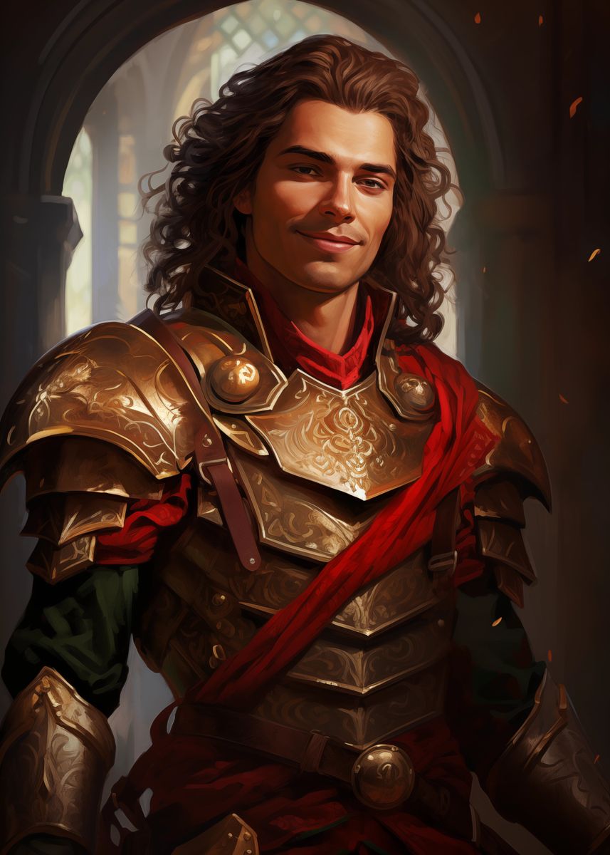 'Smiling Knight Portrait' Poster, picture, metal print, paint by nahi ...