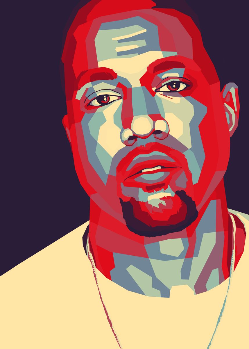 'Kanye West Pop Art Portrait' Poster, picture, metal print, paint by ...