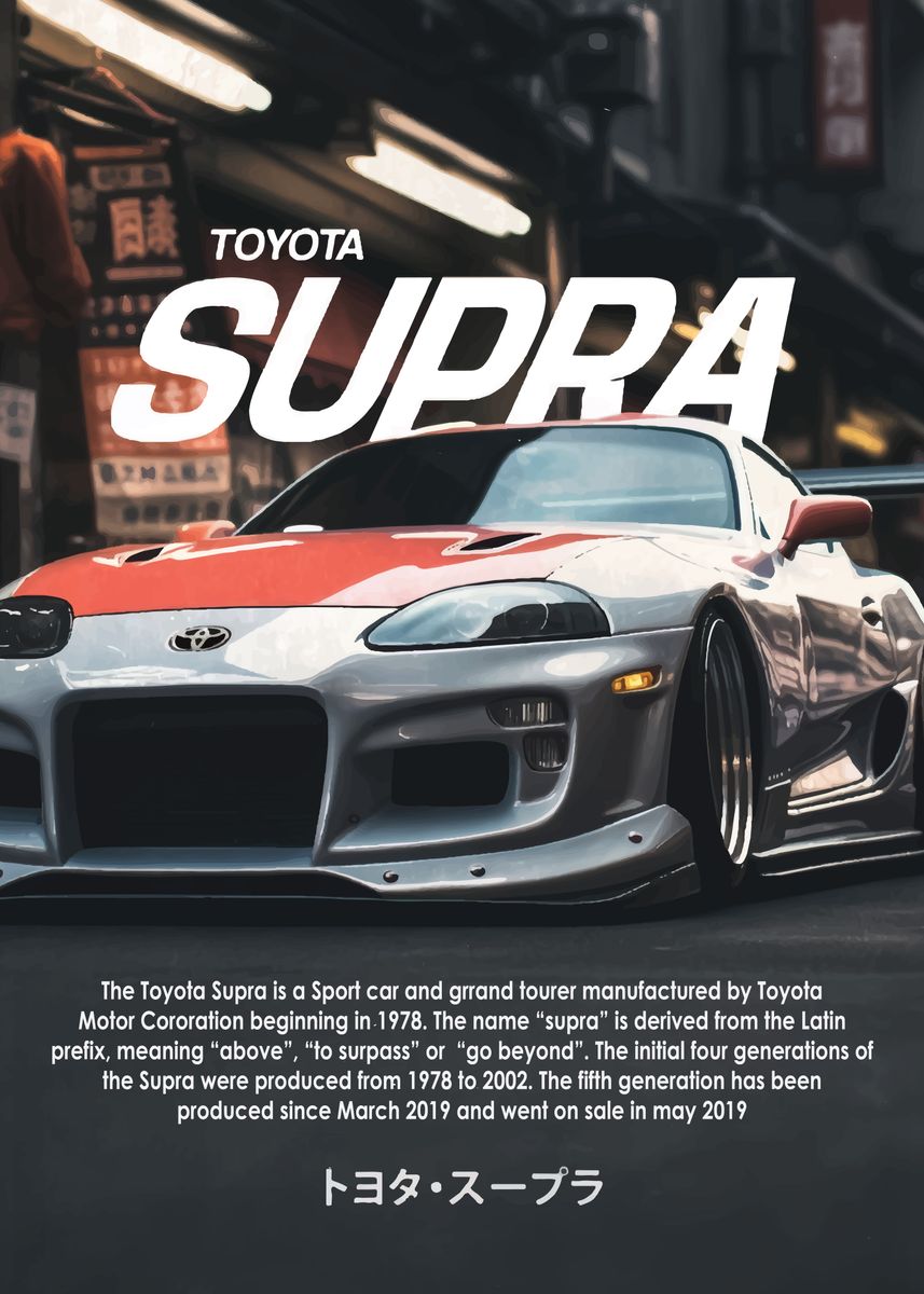 'Toyota Supra Poster' Poster, picture, metal print, paint by obatflu ...