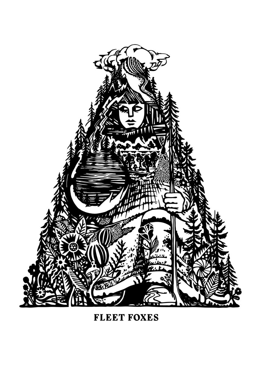 'Fleet Foxes Forest Figure' Poster, picture, metal print, paint by ...