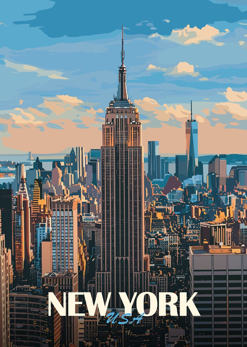 'New York City Skyline' Poster, picture, metal print, paint by Mason ...