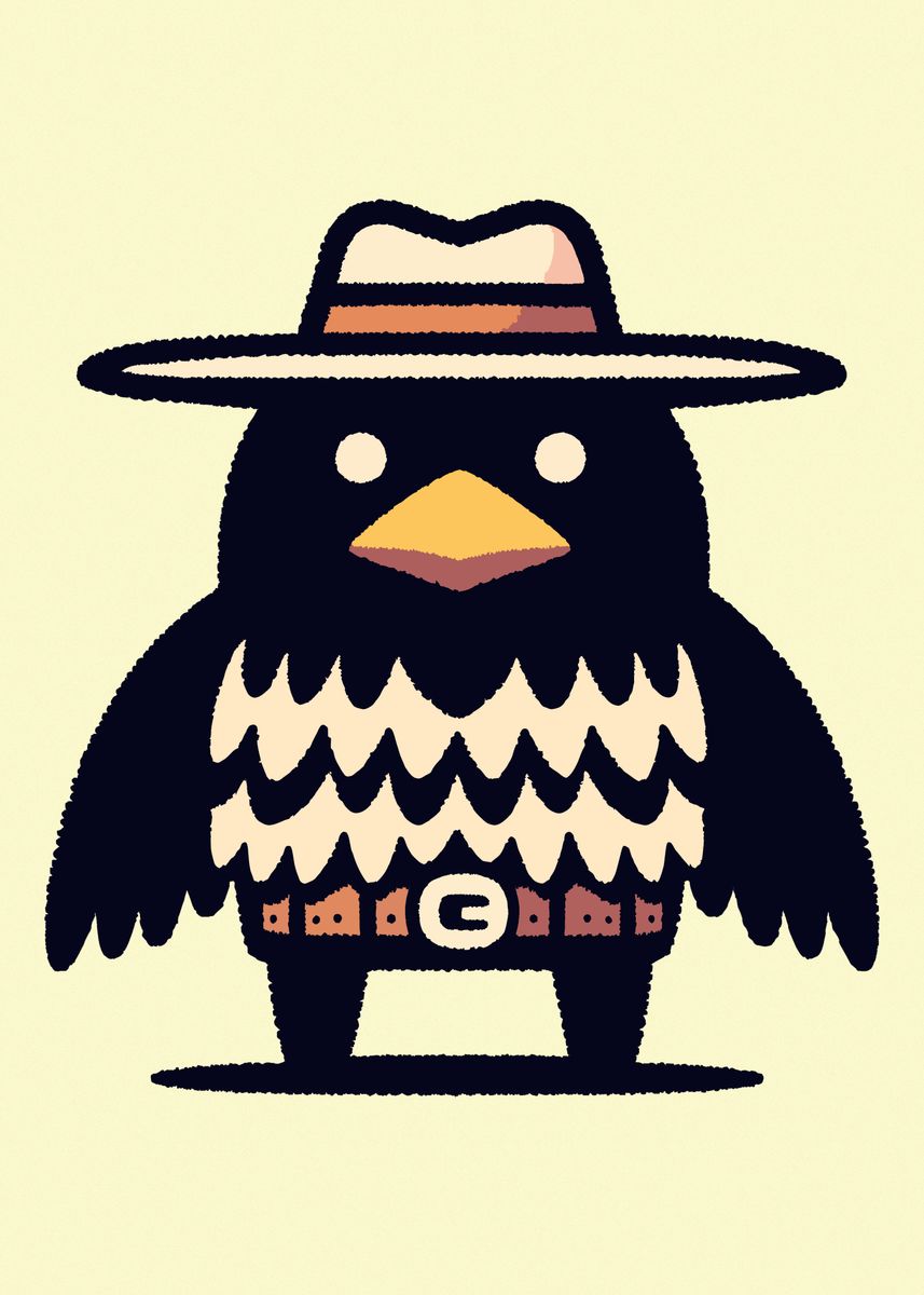 'Farmer Crow' Poster, picture, metal print, paint by Detuli | Displate