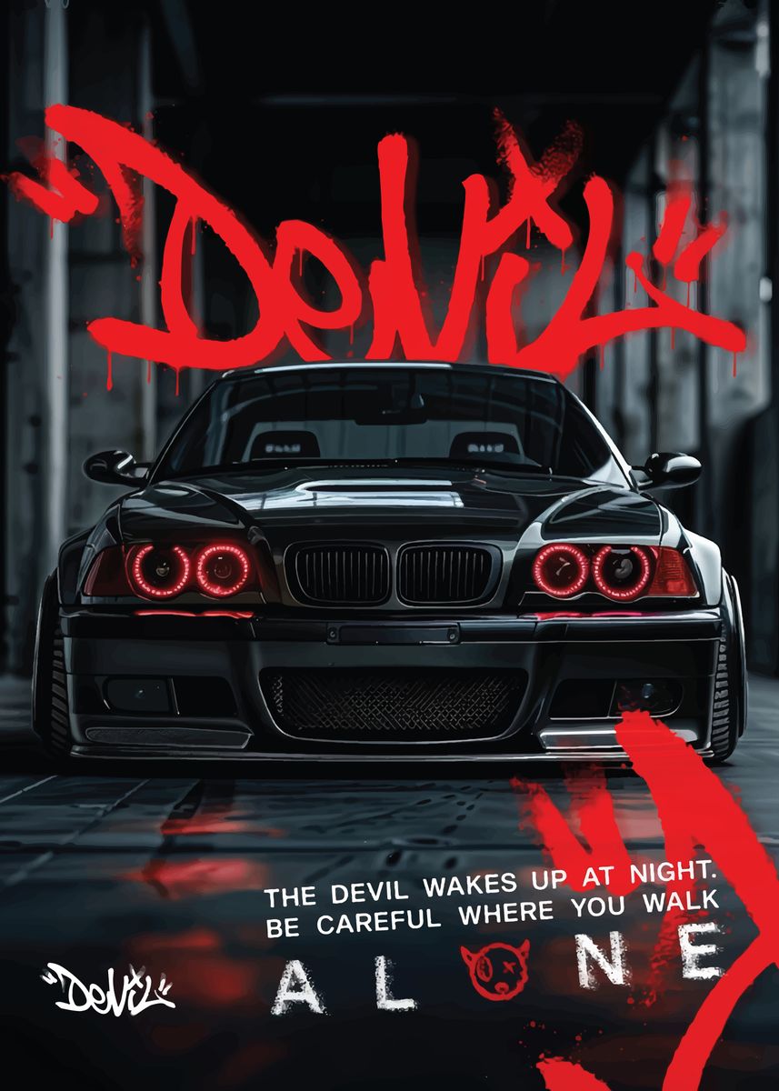 'Devil's Car' Poster, picture, metal print, paint by | Displate