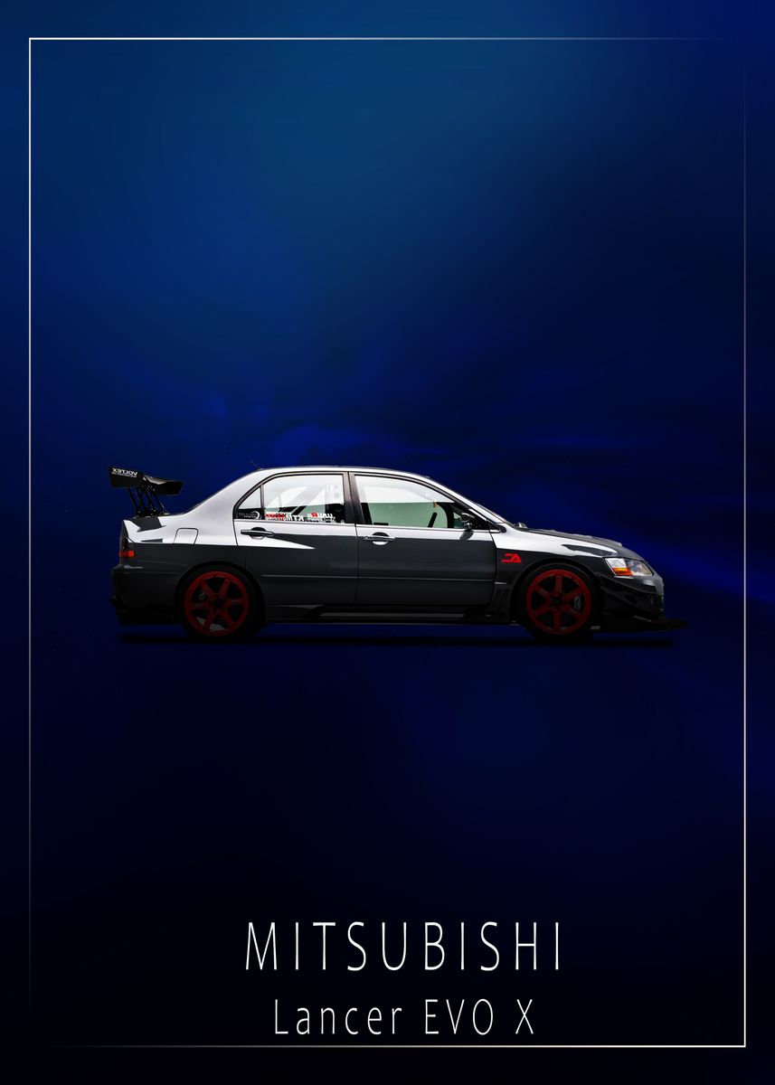 'Mitsubishi Lancer Evo X' Poster, picture, metal print, paint by Vineet ...