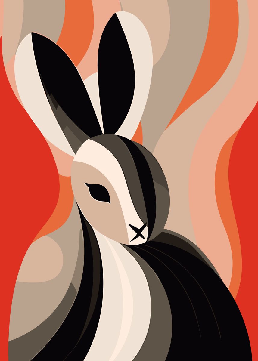 'Abstract Rabbit Art' Poster, picture, metal print, paint by Brook ...