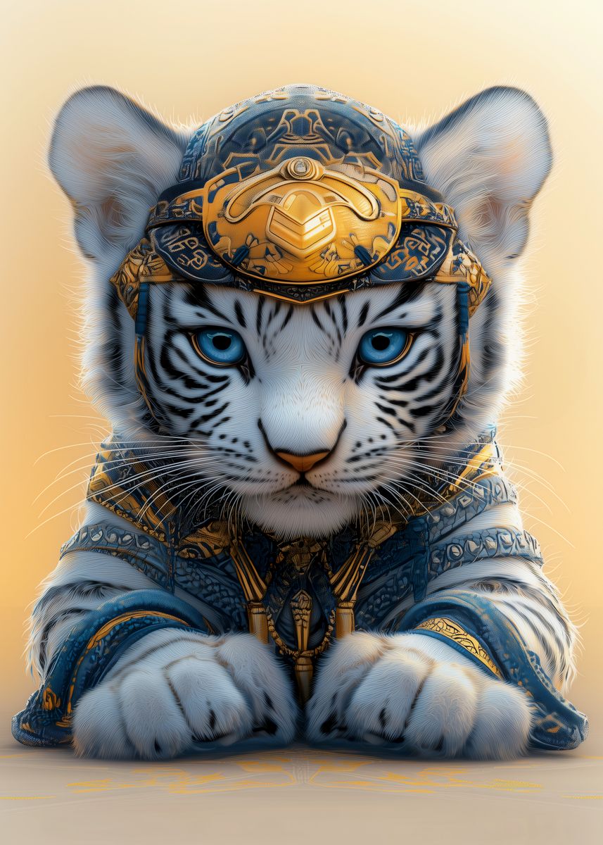 'White Tiger Samurai' Poster, picture, metal print, paint by Eo Designs ...