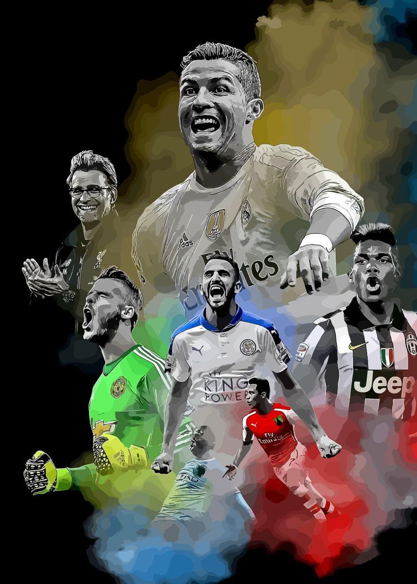 'Football Legends Collage' Poster, picture, metal print, paint by ...
