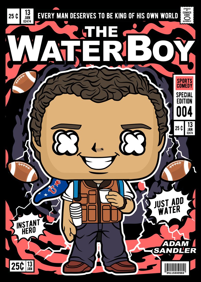 'Bobby Boucher The Waterboy' Poster, picture, metal print, paint by ...