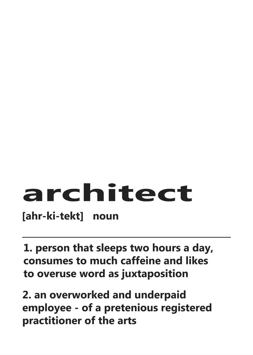 'Architect Definition Print' Poster, picture, metal print, paint by ...