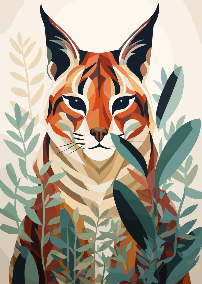 'Geometric Wildcat' Poster, picture, metal print, paint by Brook Ethan ...