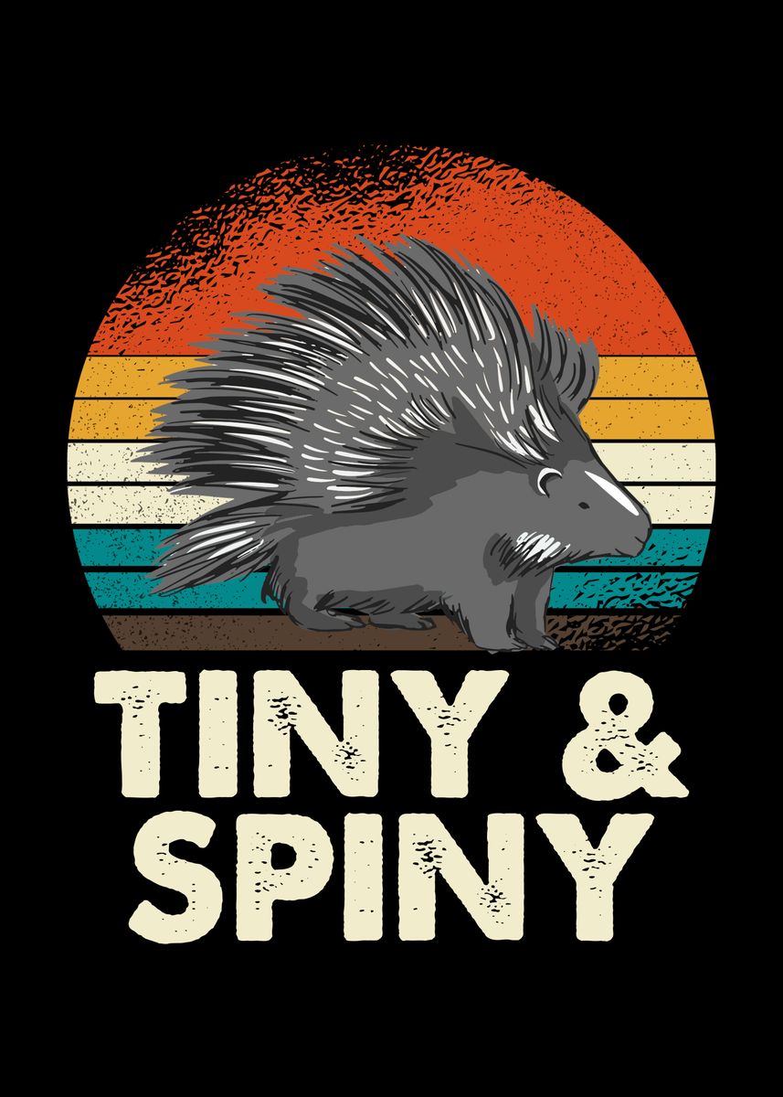'Porcupine Retro Design' Poster, picture, metal print, paint by ...