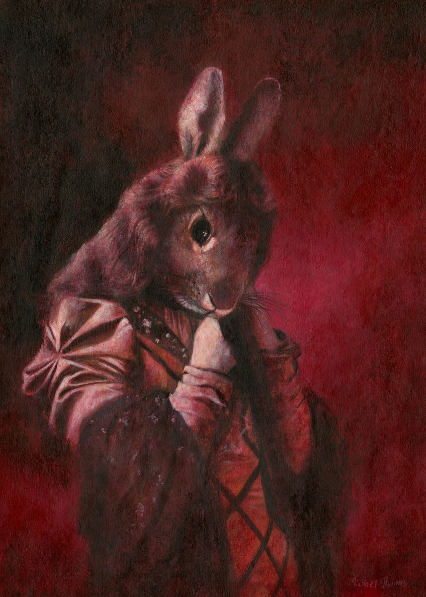 'Rabbit in Red Dress' Poster, picture, metal print, paint by Michael ...