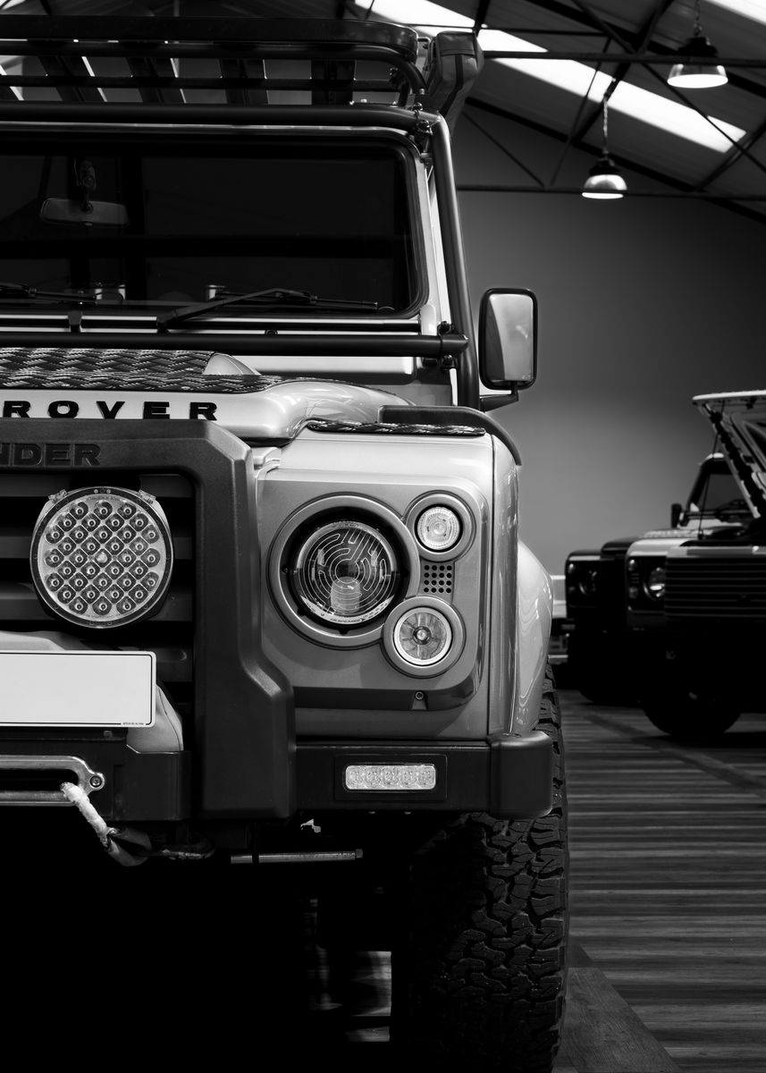 'Land Rover Defender Front View' Poster, picture, metal print, paint by ...