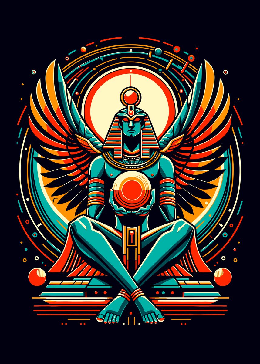 'Egyptian God Ra god of the Sun' Poster, picture, metal print, paint by ...