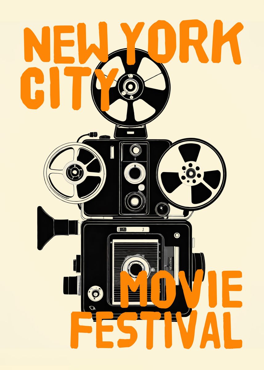 'NYC Movie Festival Poster' Poster, picture, metal print, paint by BluePinkPanther | Displate