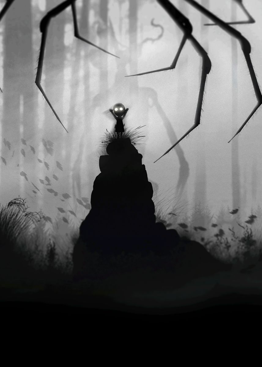 'Limbo Silhouette of a Child and a Monster' Poster, picture, metal ...