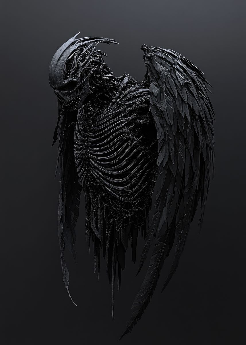 'Dark Angel Skeleton' Poster, picture, metal print, paint by GLITCHED ...