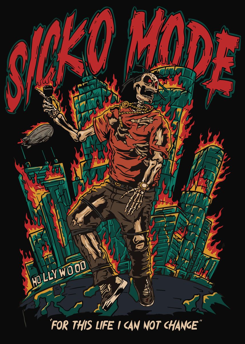 'Travis Scott Sicko Mode' Poster, picture, metal print, paint by John ...