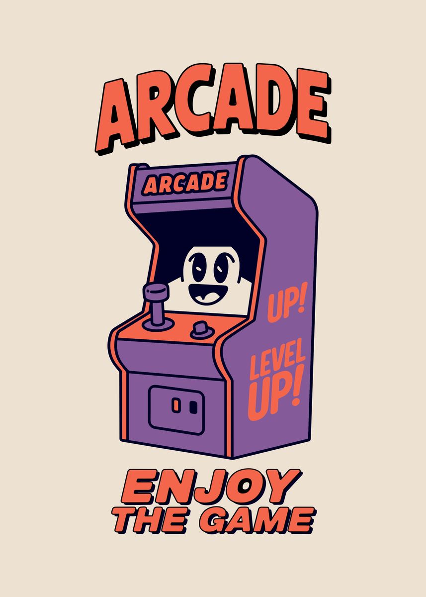 'Arcade Game Illustration' Poster, picture, metal print, paint by ...