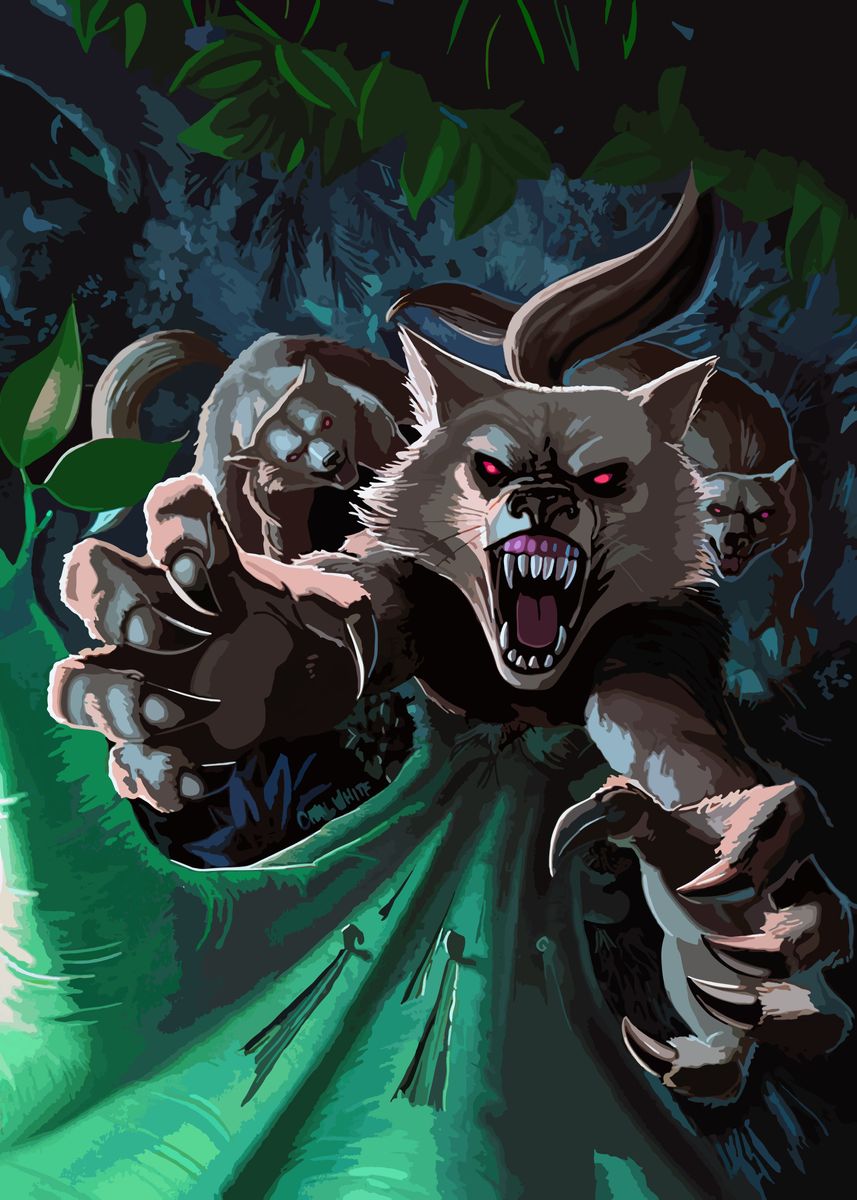 'Werewolf Attack' Poster, picture, metal print, paint by Arsh Kid ...