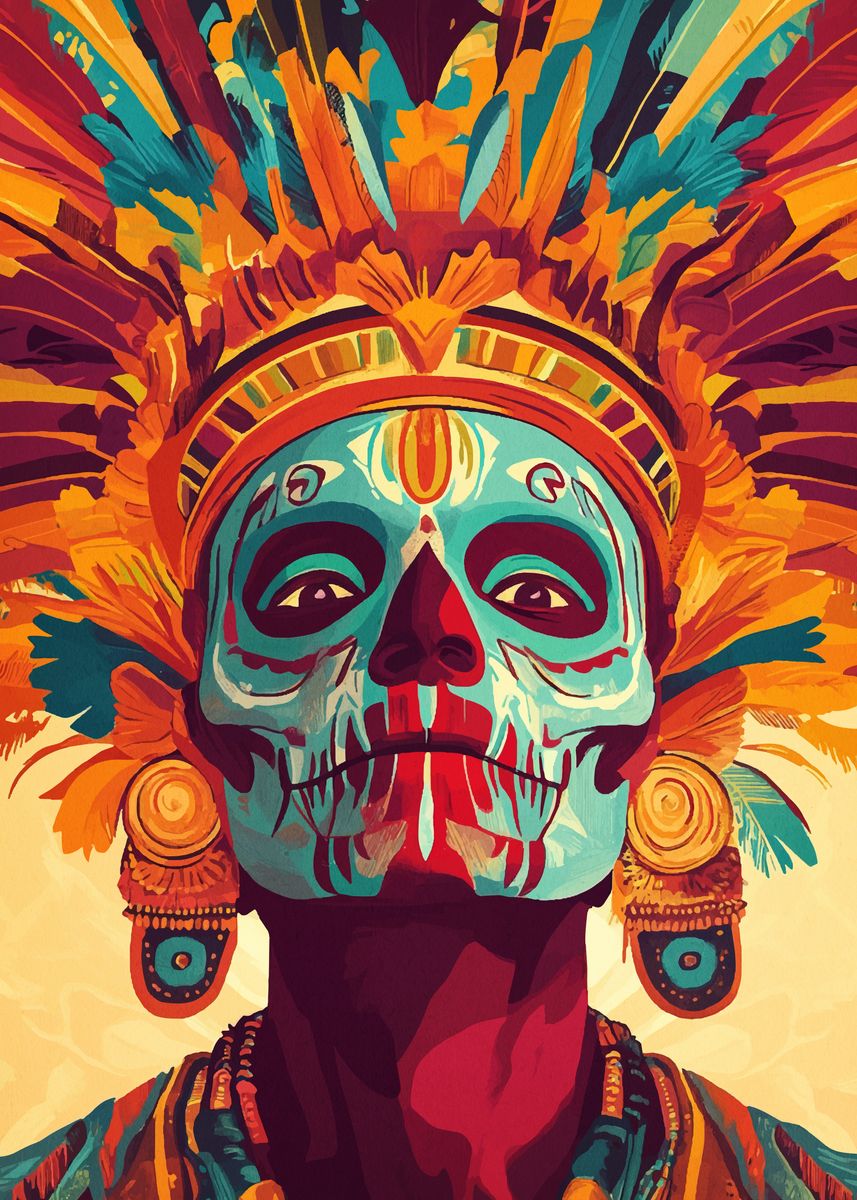 'Tribal Skull Face Paint' Poster, picture, metal print, paint by Alivia ...