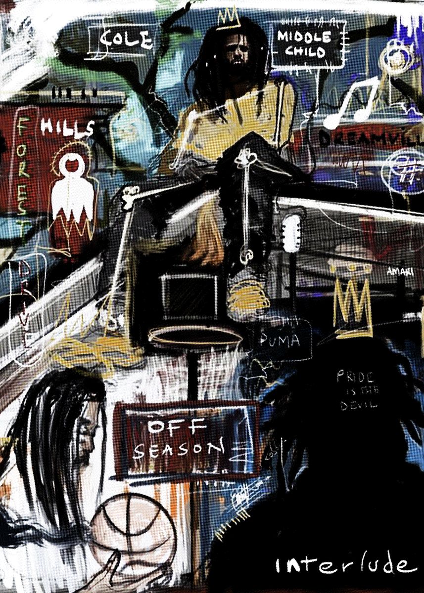 'J. Cole Rapper Music ' Poster, picture, metal print, paint by ALFAMART ...