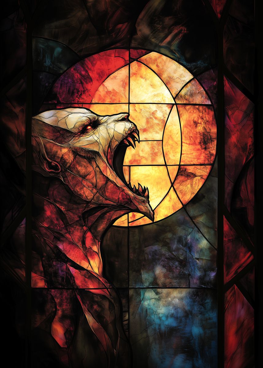'Stained Glass Vampire' Poster, picture, metal print, paint by the ...