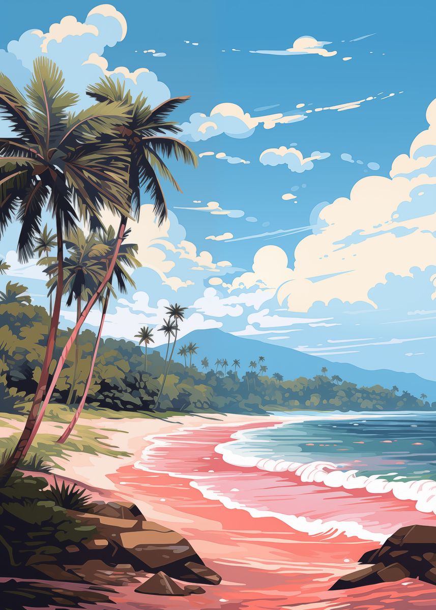 'Tropical Beach Paradise' Poster, picture, metal print, paint by mbert ...
