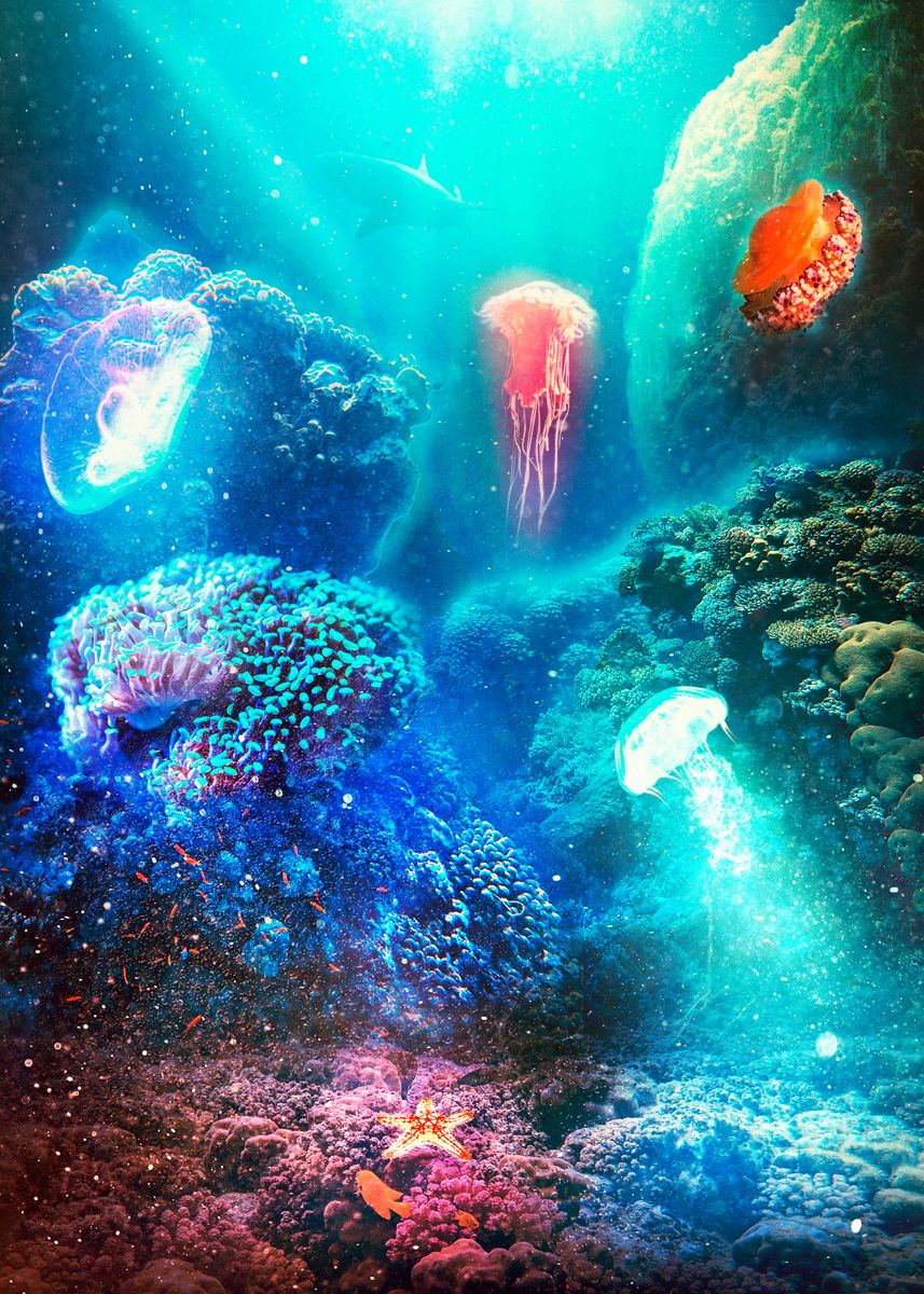 'Underwater Dreamscape' Poster, picture, metal print, paint by Bonilla ...