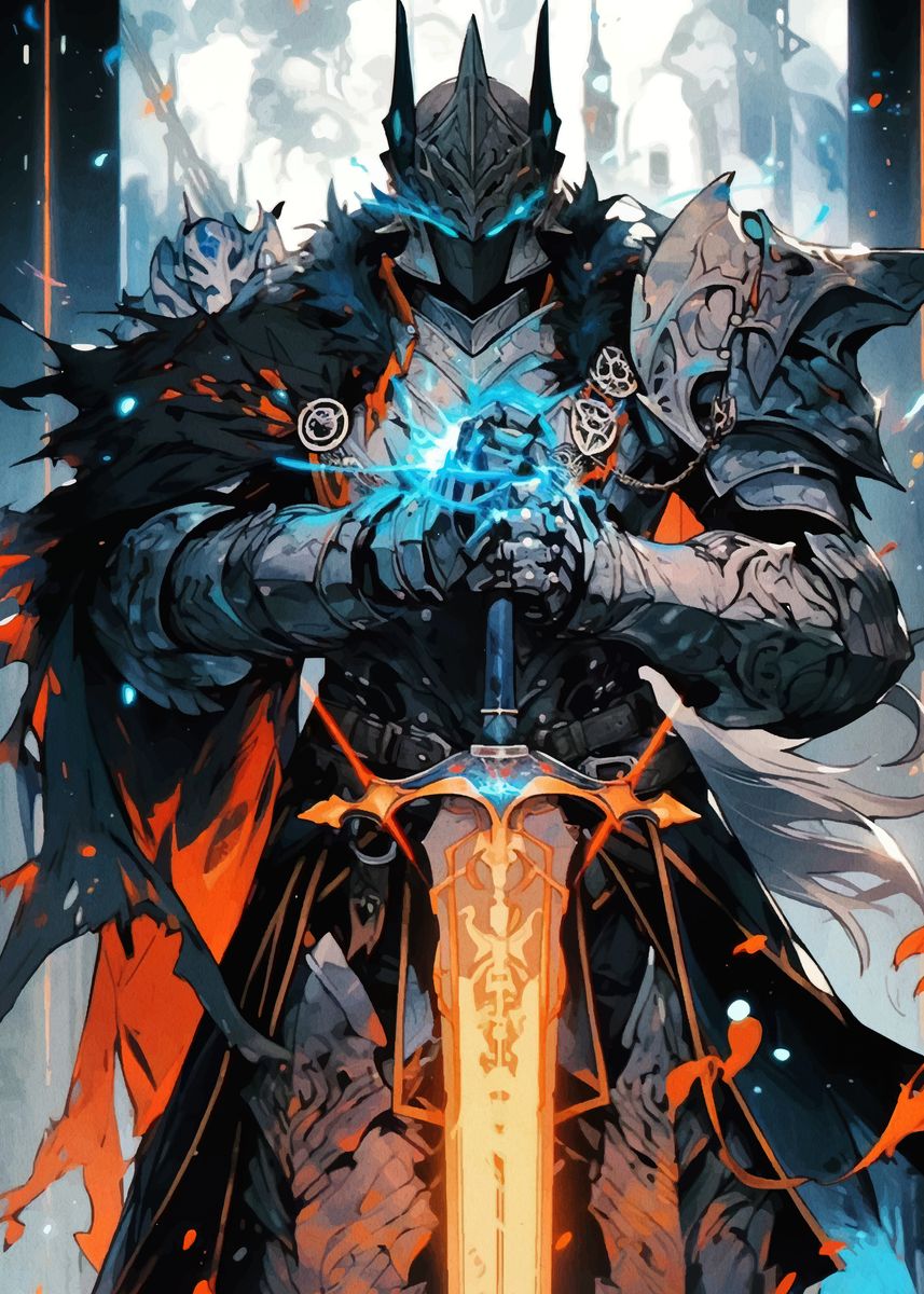 'Dark Knight with Sword' Poster, picture, metal print, paint by Dulcie ...