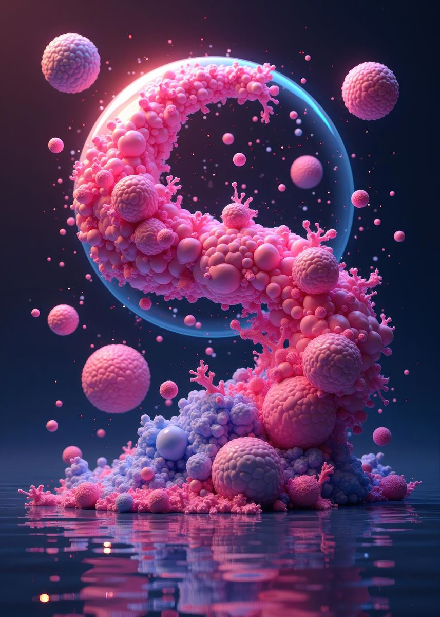 'Abstract Bubble Splash' Poster, picture, metal print, paint by ...