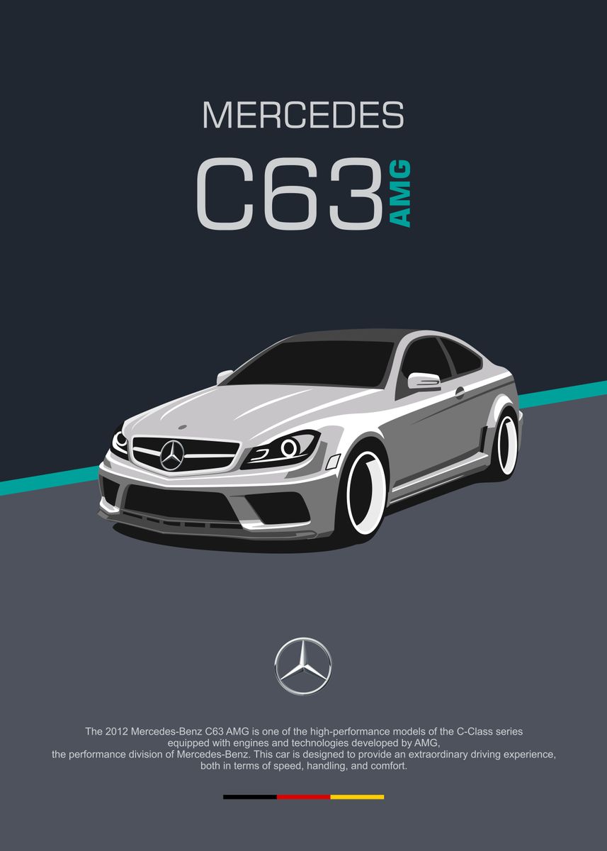 'Mercedes-Benz C63 AMG' Poster, picture, metal print, paint by ...