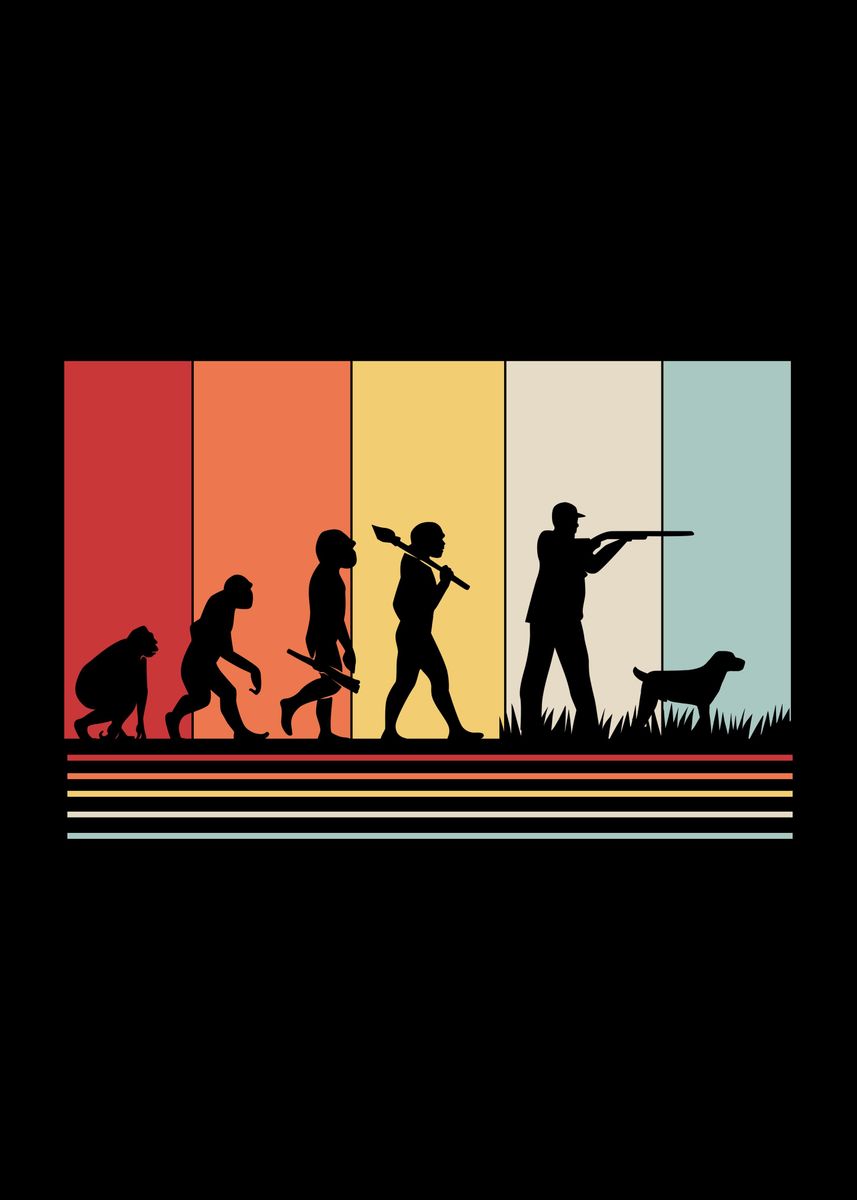 'Hunting Evolution' Poster, picture, metal print, paint by FunnyGifts ...