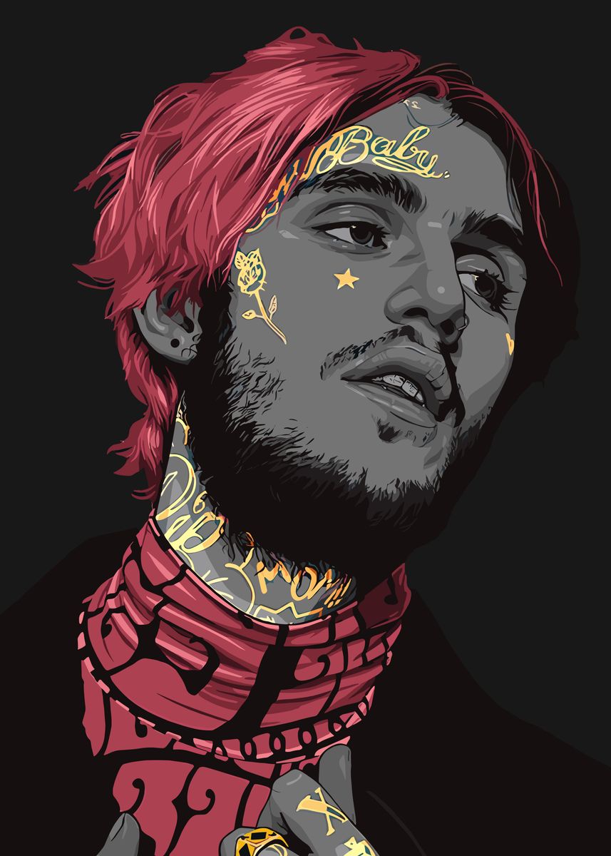 'Lil Peep Portrait' Poster, picture, metal print, paint by Edgar Jake ...
