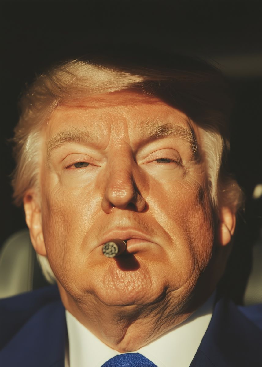 'Donald Trump Cigar Portrait' Poster, picture, metal print, paint by ...