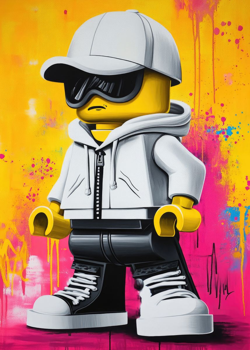 'Hipster In Streetwear' Poster, picture, metal print, paint by Kimora ...