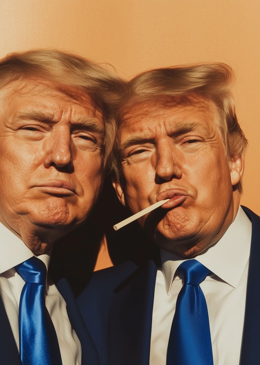 'Double Trump Portrait' Poster, picture, metal print, paint by Tazzie ...