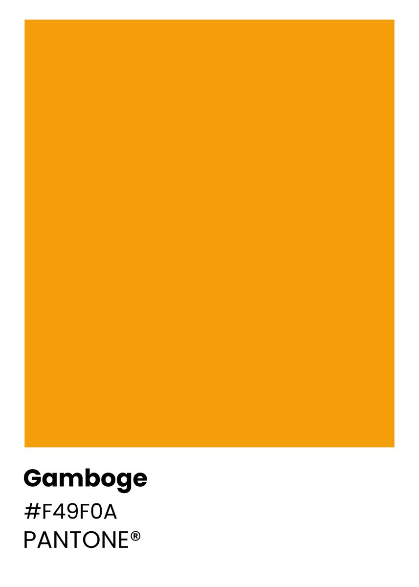 'Pantone Gamboge Color' Poster, picture, metal print, paint by Metal ...