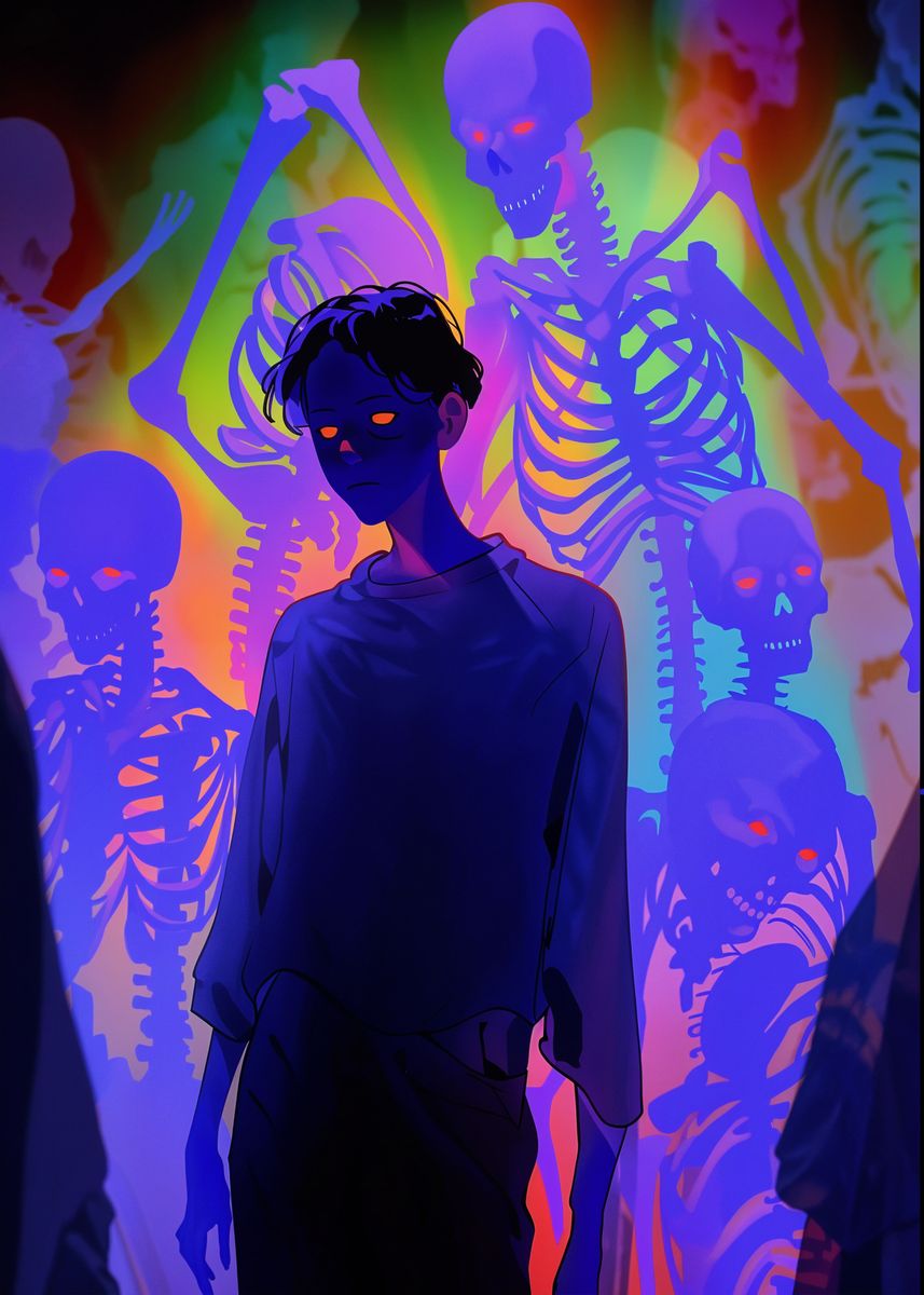 'World of Skeleton' Poster, picture, metal print, paint by Astral Void ...