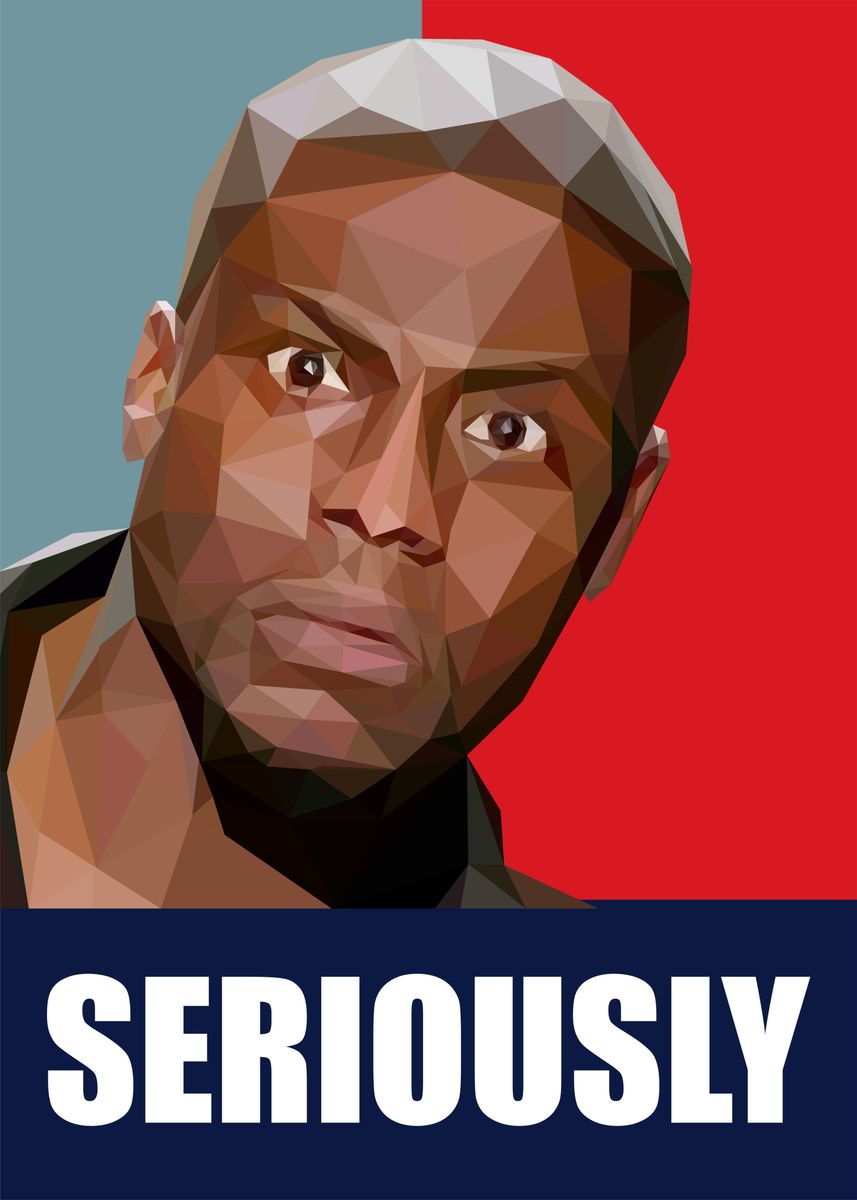'Seriously - Man's Face' Poster, picture, metal print, paint by ...