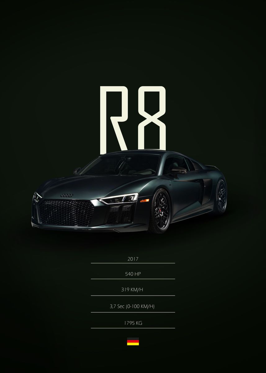 '2017 Audi R8' Poster, picture, metal print, paint by ...