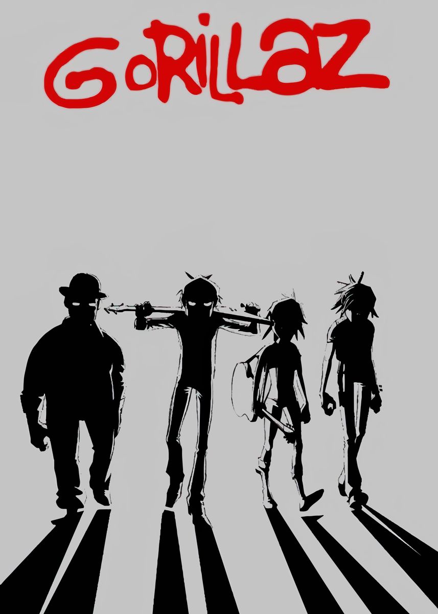 'Gorillaz Band Silhouette' Poster, picture, metal print, paint by cah ...