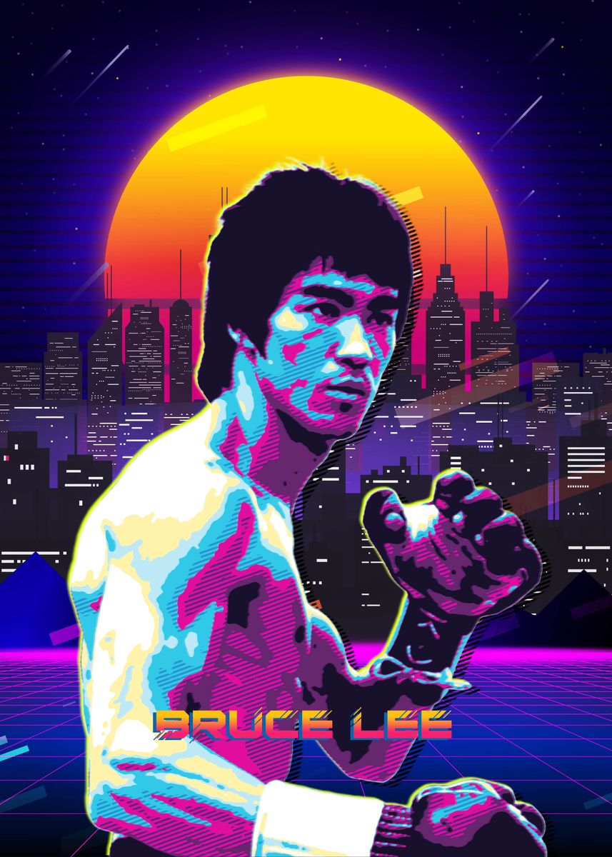 'Bruce Lee Retro Art' Poster, picture, metal print, paint by Metal ...