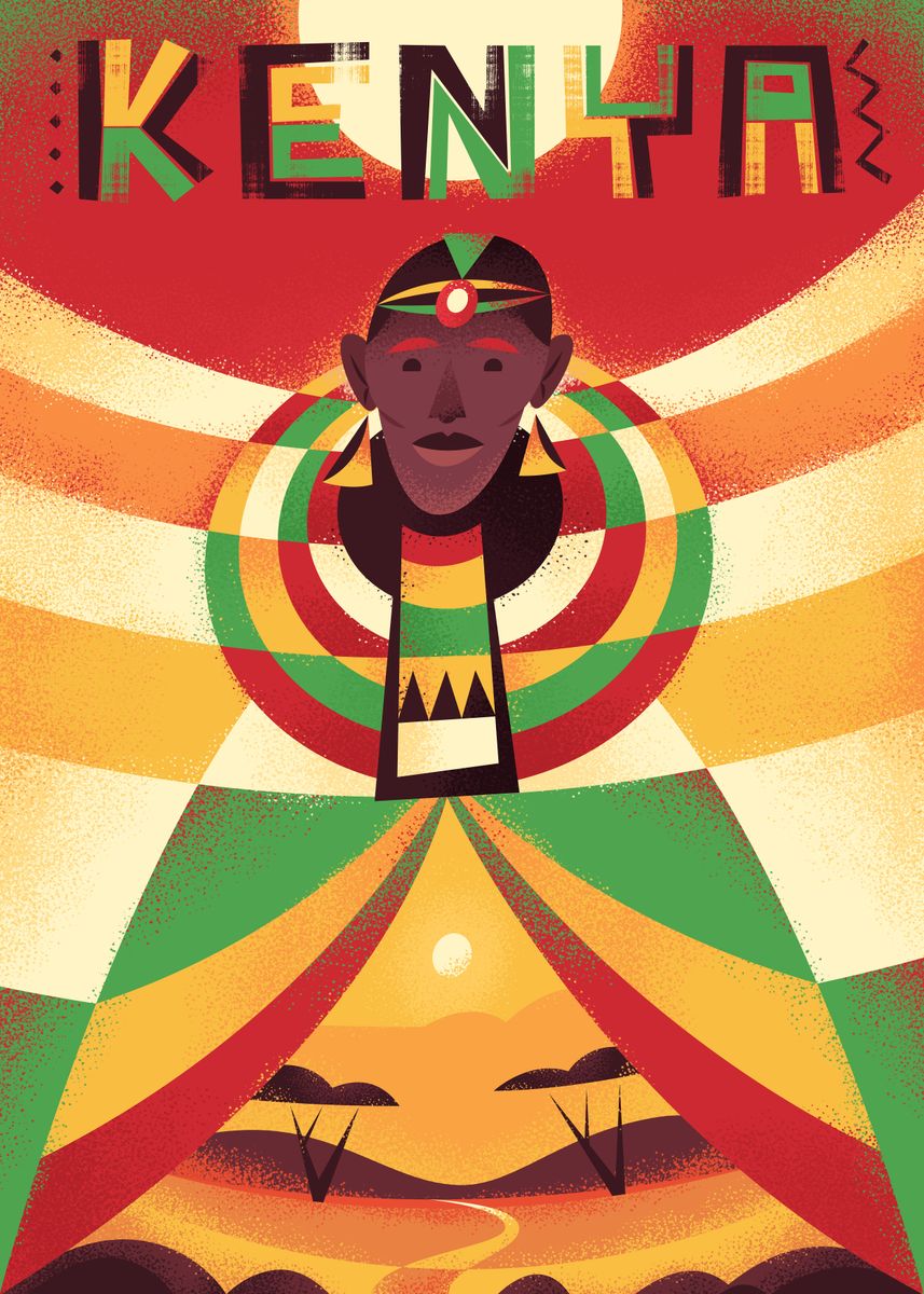 'Kenya Travel Poster' Poster, picture, metal print, paint by Sam Kal ...