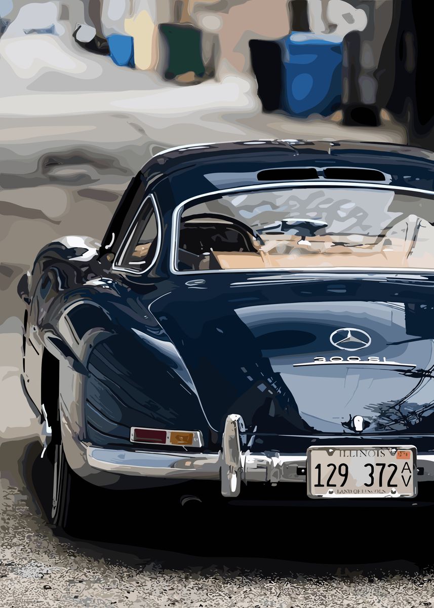 'Mercedes-Bnez 300 SL' Poster, picture, metal print, paint by Snoor ...