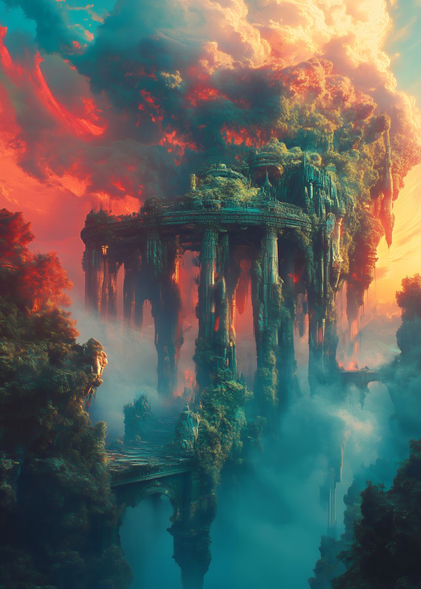 'Corrupted Hanging Gardens of Babylon ' Poster, picture, metal print ...