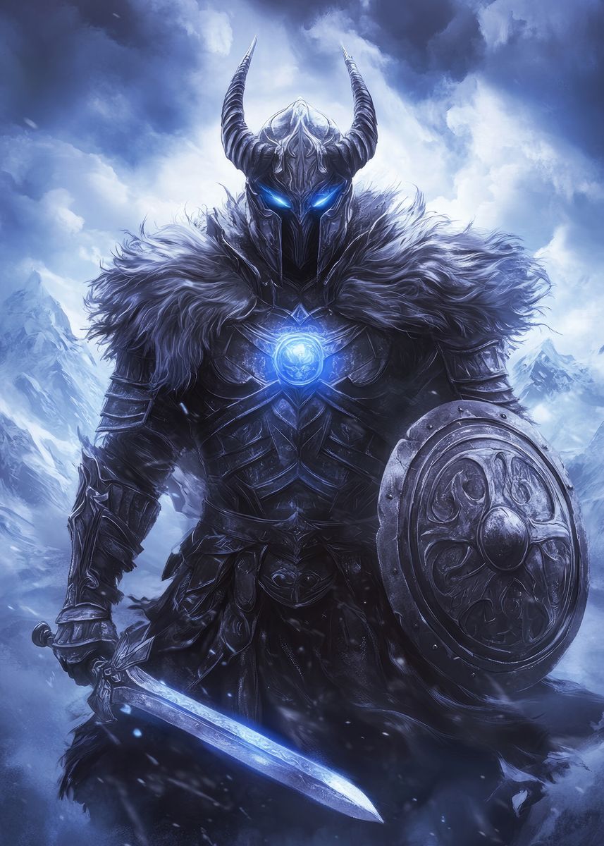 'Dark Viking' Poster, picture, metal print, paint by Kimora | Displate