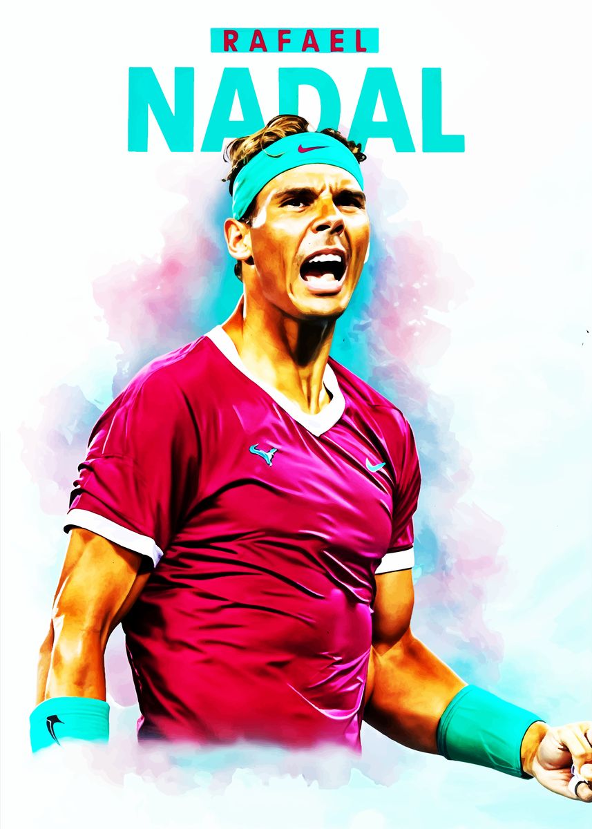 'Rafael Nadal' Poster, picture, metal print, paint by BLACKISTE | Displate